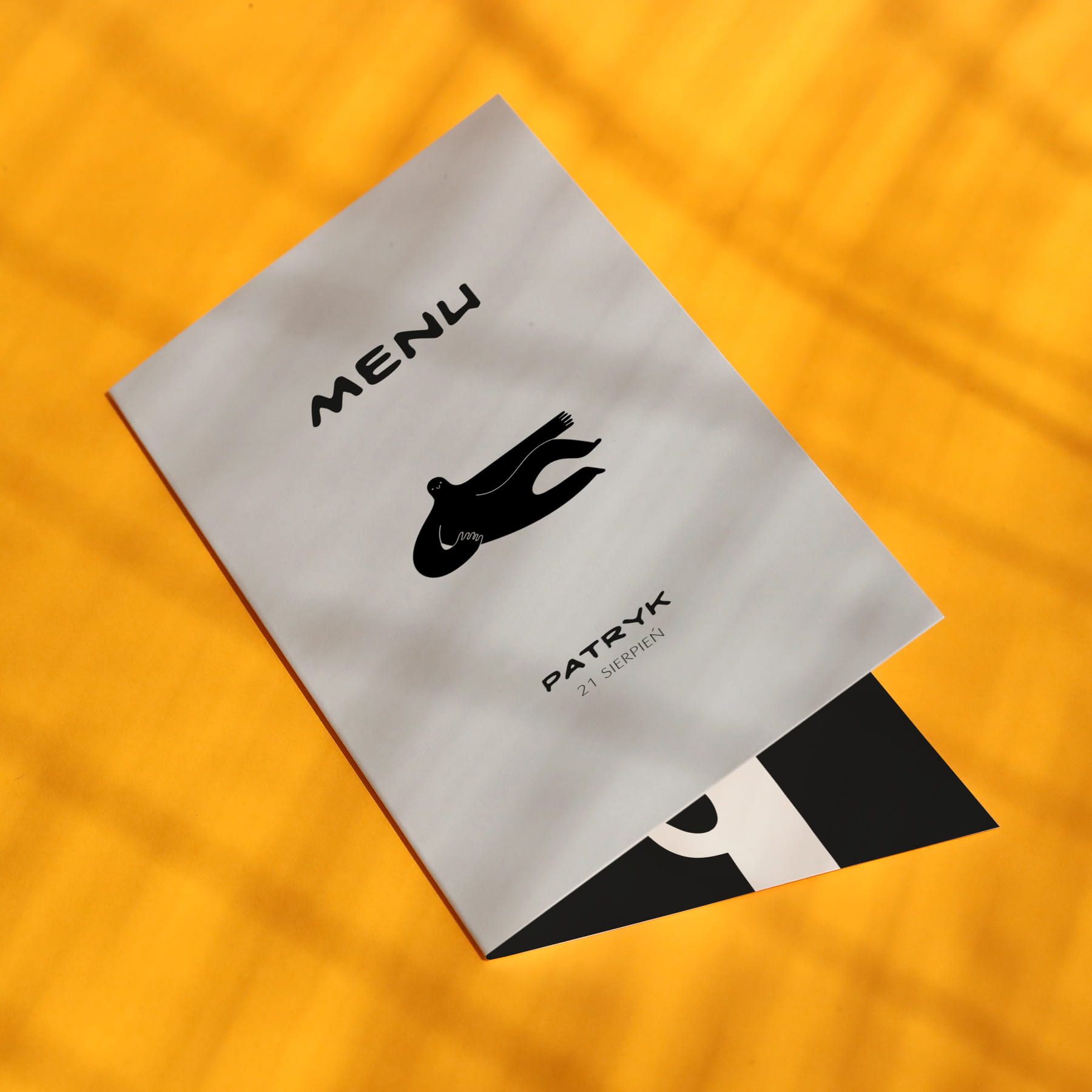 Karty menu na przyjęcie minimalistyczna grafika - Fotokowalski.pl